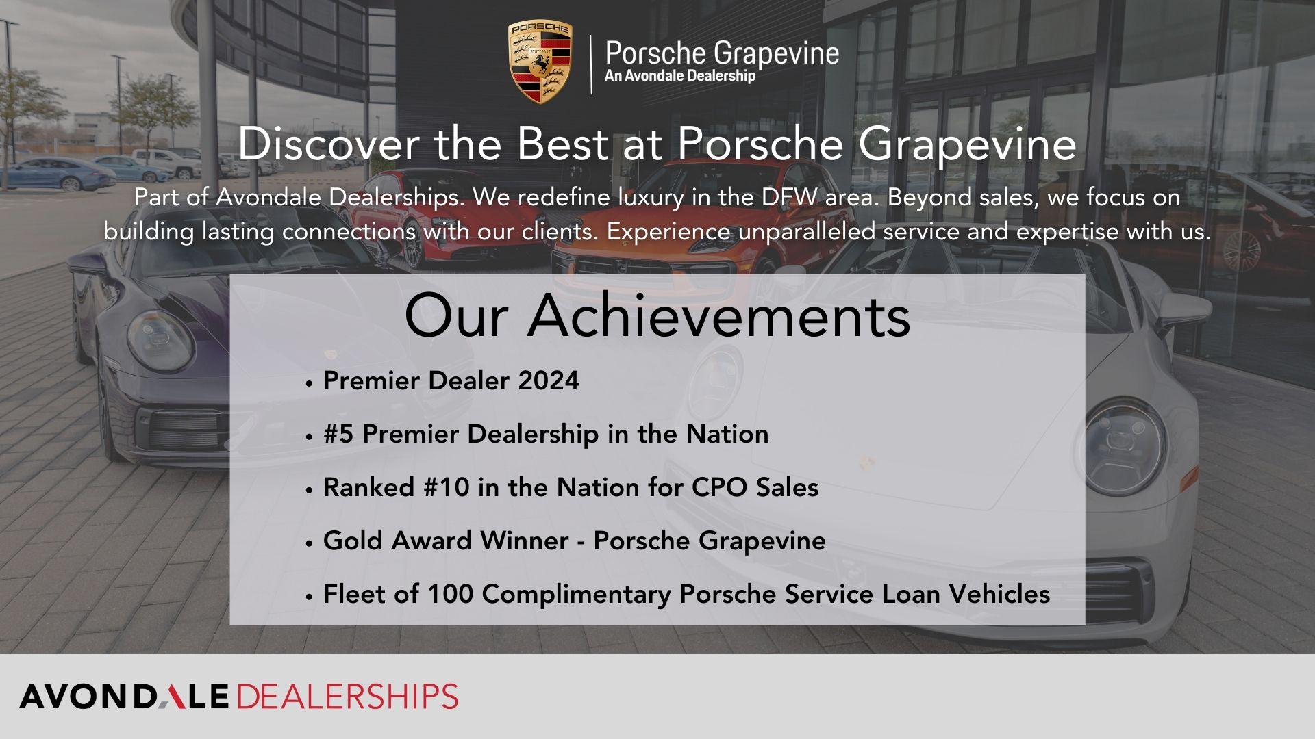 Porsche Grapevine - An Avondale Dealership in Grapevine, TX | 180 Cars ...