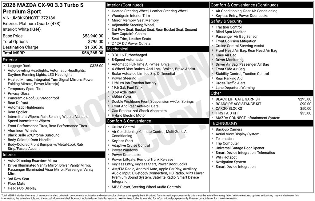 New Platinum 2026 Mazda CX-90 3.3 Turbo S Premium for Sale in ...
